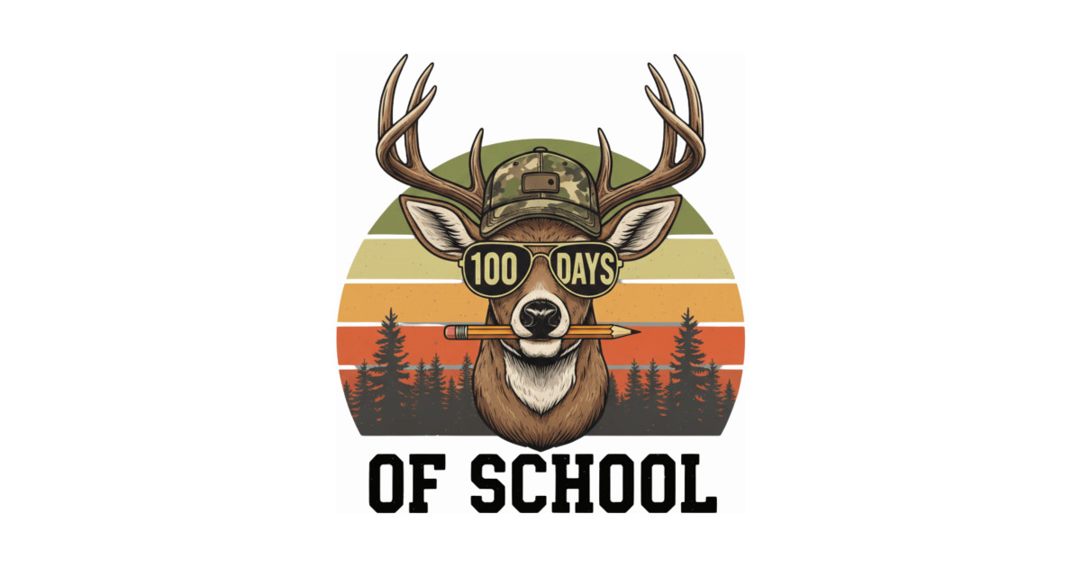 100 Days of School Bucked Deer Hunting – Boys Kids Camo Teacher Shirt ...