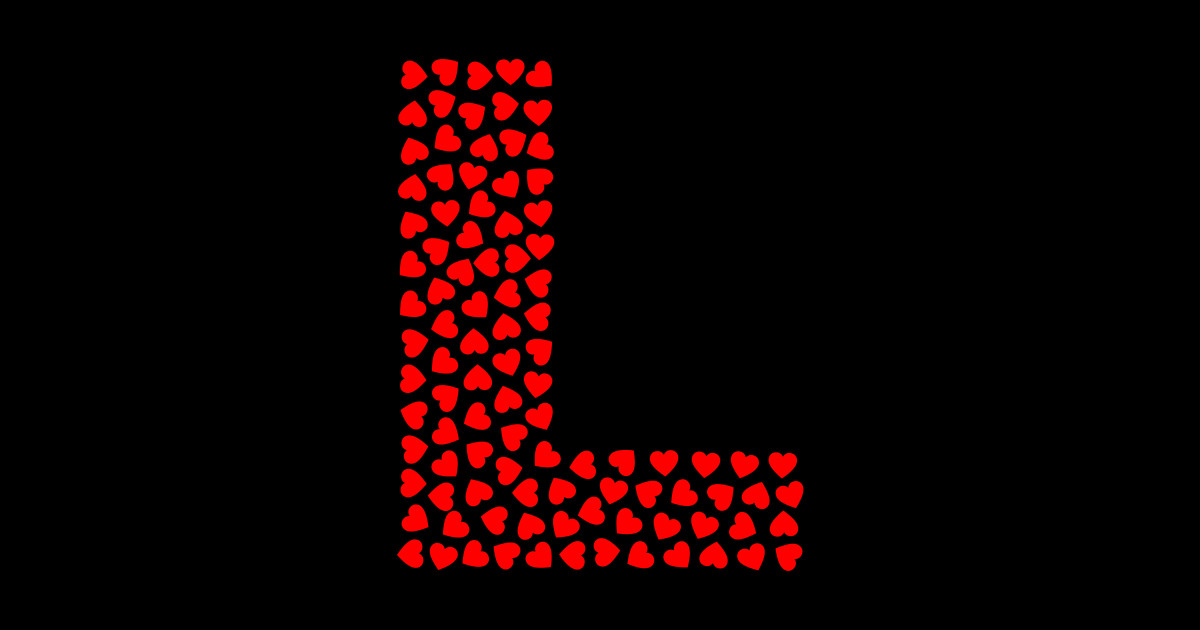 Letter L Heart Shape Initial - Letter L - Sticker | TeePublic