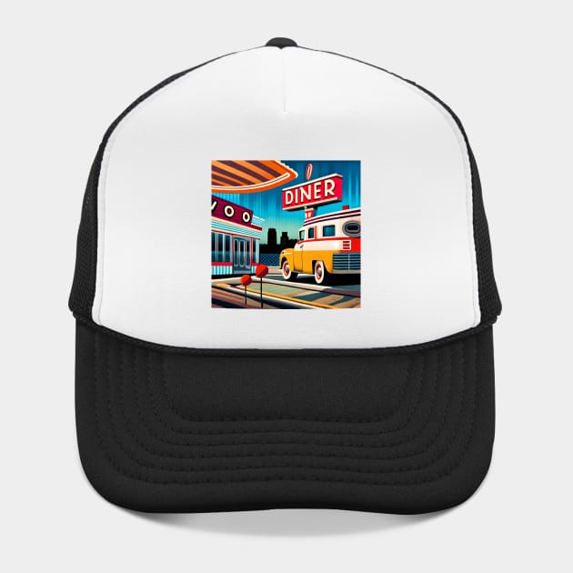 Retro Diner - 90s retro diner pop art - Retro - Hat | TeePublic