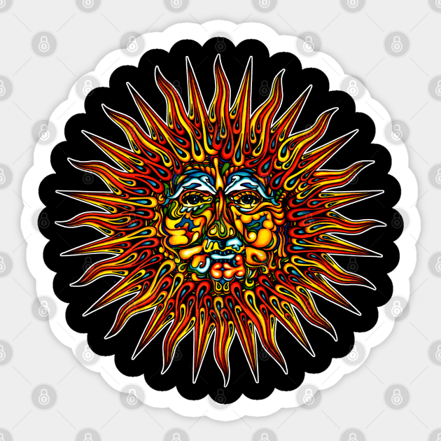 Psychedelic Sun - Psychedelic Sun - Sticker | TeePublic