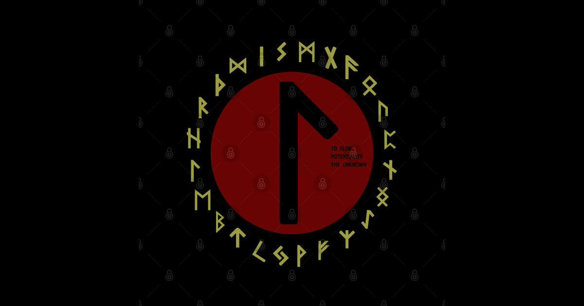 Red Laguz Futhark Rune Symbol - Symbols - Sticker | TeePublic