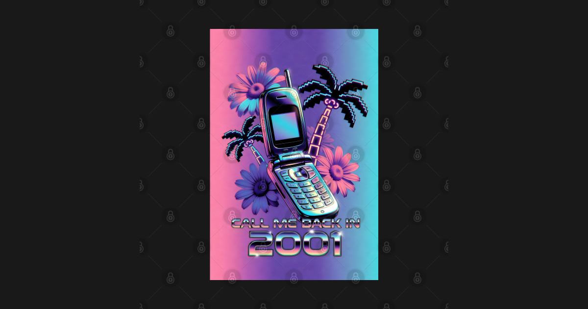 Y2K Aesthetic Retro Flip Phone Call Me Back in 2001 - Y2k Aesthetic - T ...