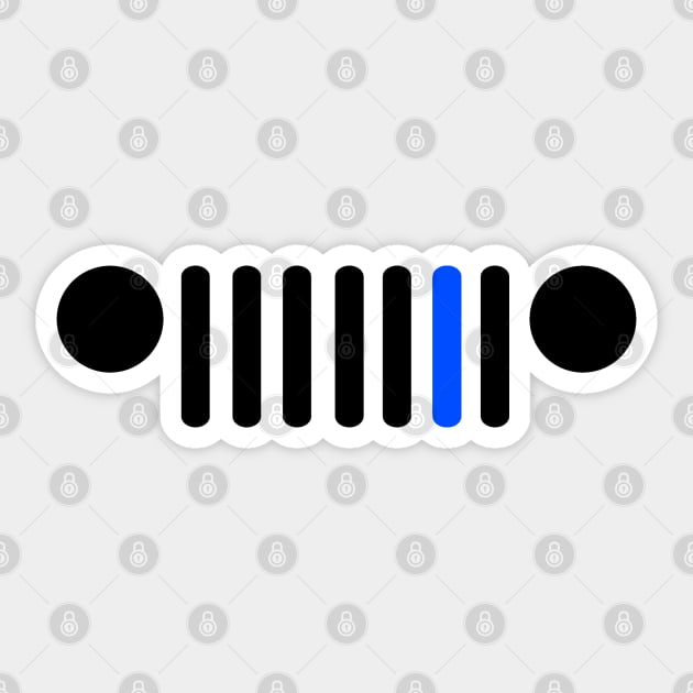 Jeep Police Blue Line Flag, Funny Design US Flag Gift - Thin Blue Line ...