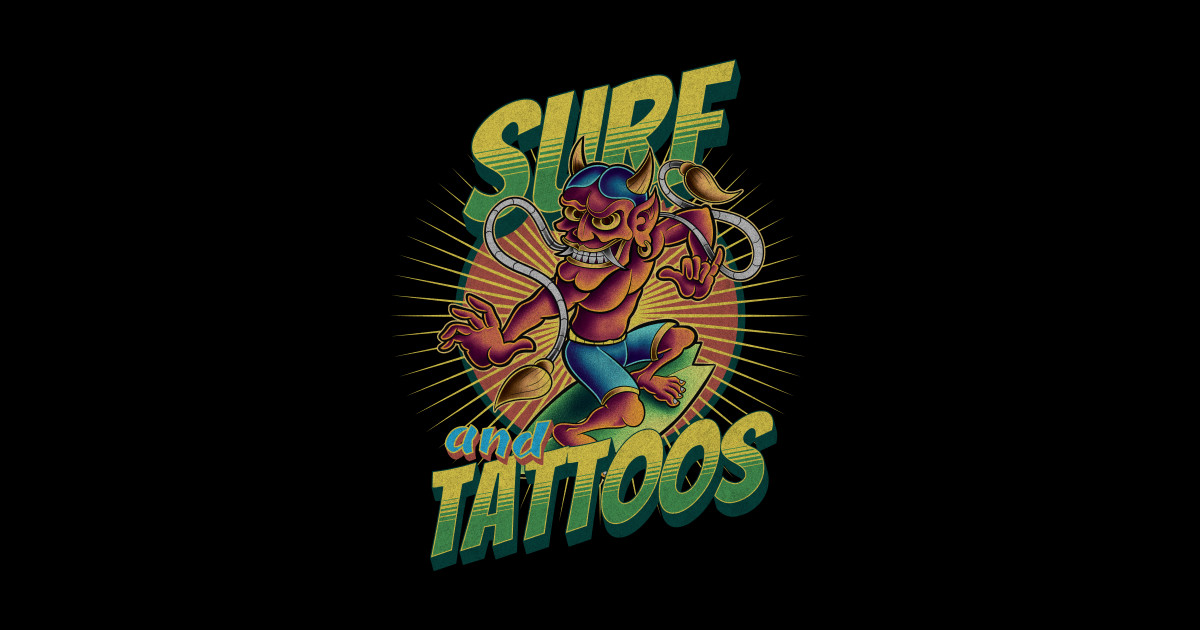 Demon Surf & Tattoos - Demon Surf - Sticker | TeePublic