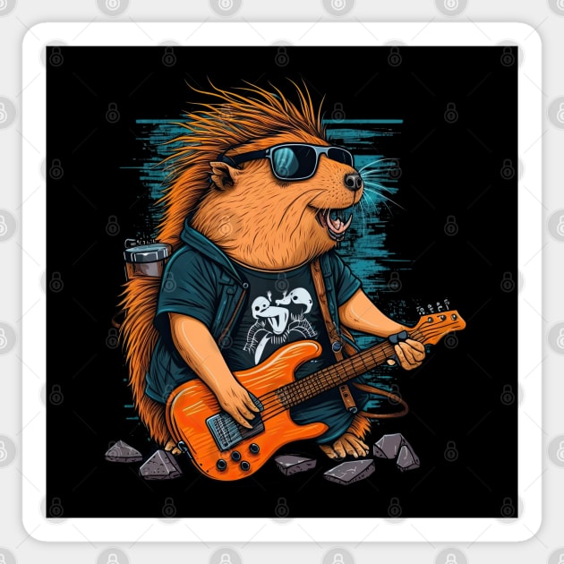 Capybara Rocker - Capybara - Sticker | TeePublic