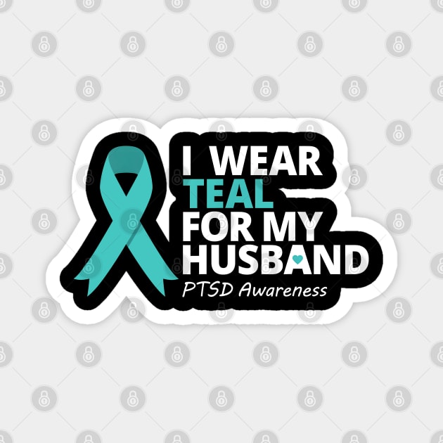 I Wear Teal For My Husband PTSD Teal Ribbon Warrior - Ptsd Awareness ...