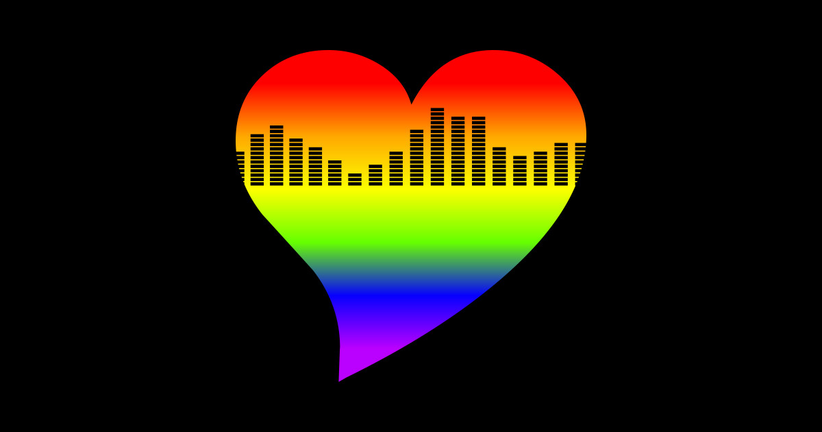 Pride Graphic Equalizer Heart - Pride - Sticker | TeePublic