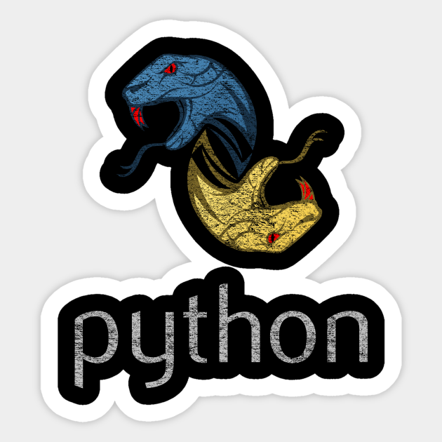 Python Programming Snakeheads - Python Programming - Sticker | TeePublic