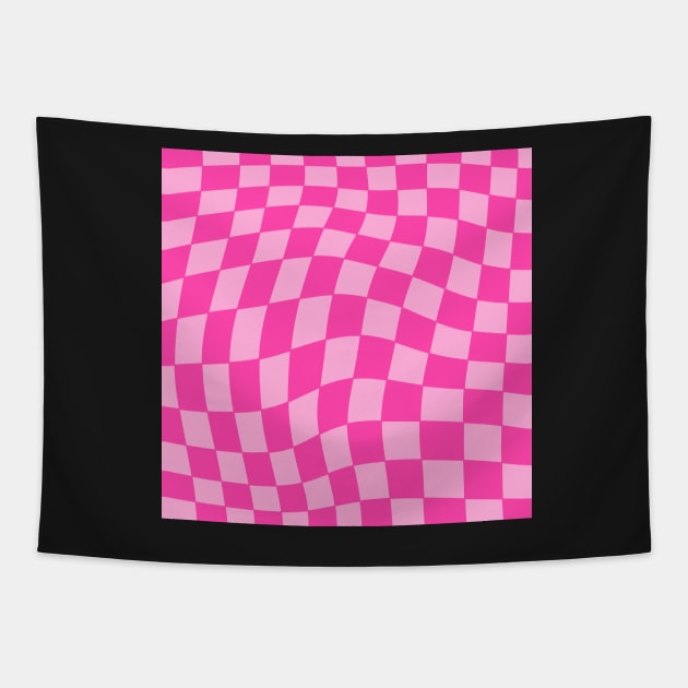 Trippy Aesthetic Checkered Pink Pattern - Trippy - Tapestry | TeePublic
