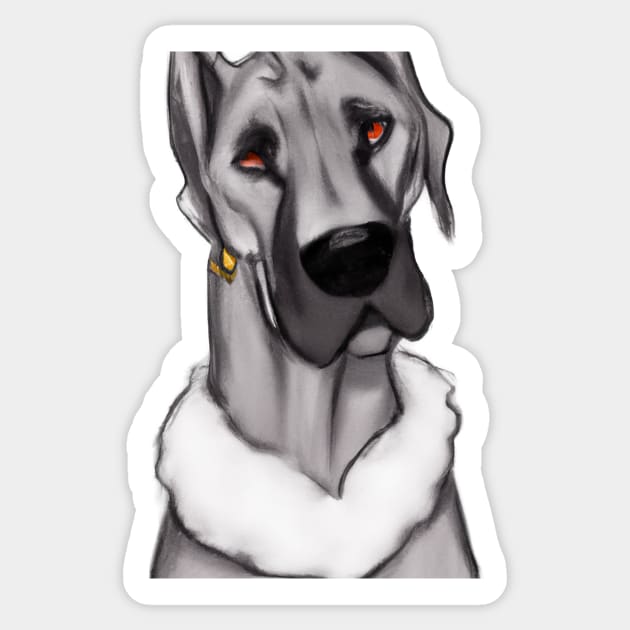 Cute Great Dane Drawing - Great Dane - Sticker | TeePublic