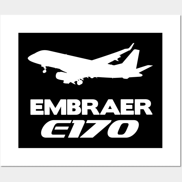 Embraer E170 Silhouette Print (White) - E170 - Posters and Art Prints ...