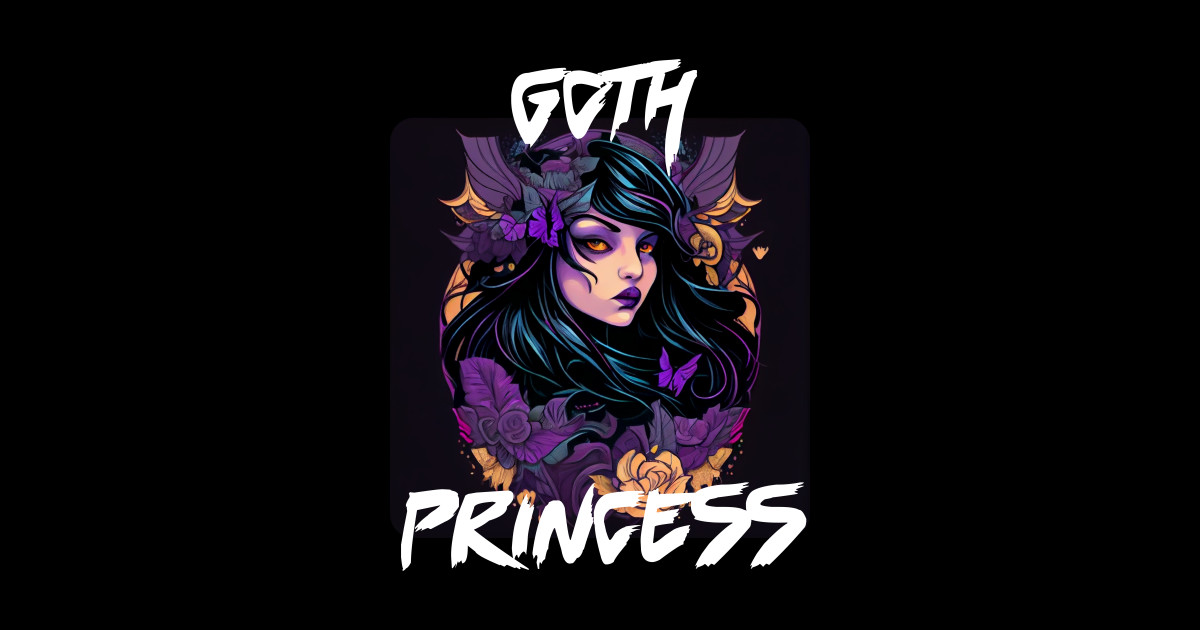 Digital Art Design Of A Goth Princess 5 - Gothic - Sticker | TeePublic