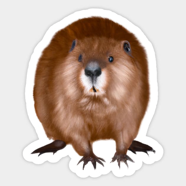 Cute Beaver Drawing - Beaver - Sticker | TeePublic