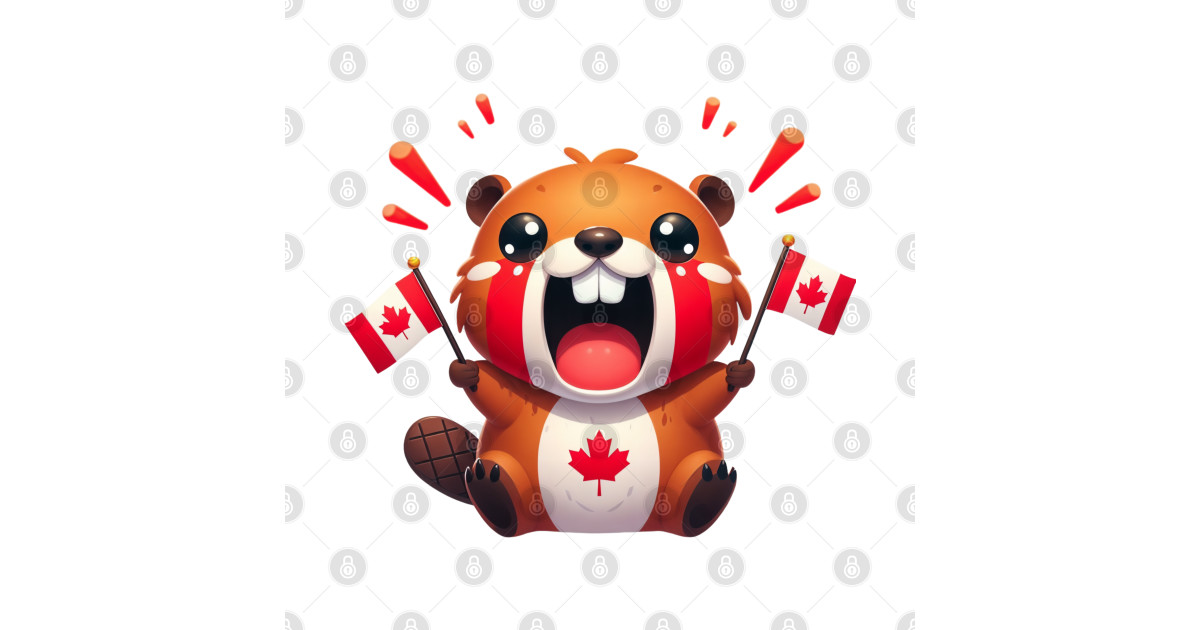 Screaming beaver Canadian Beaver Parade: Flags and Pride - Beaver Gift ...