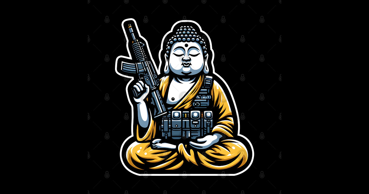 Tactical Buddha - Buddha - Sticker | TeePublic
