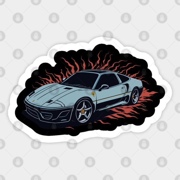 Ferrari 360 Modena Vintage Car - Ferrari - Sticker | TeePublic