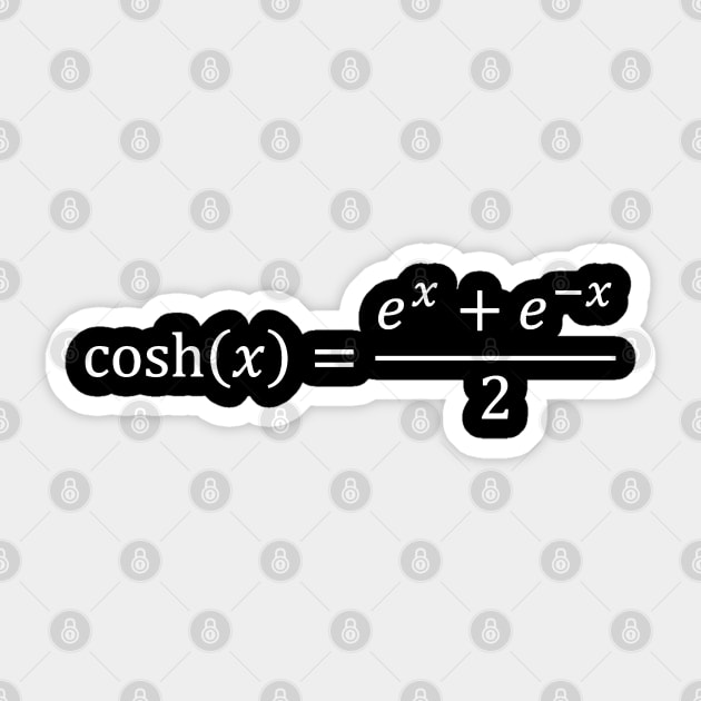 hyperbolic cosine, cosh dark version - Math - Sticker | TeePublic