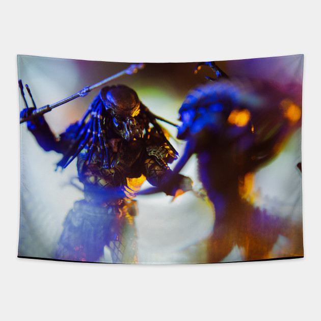 Celtic Predator vs Grid Alien - Alien Vs Predator - Tapestry | TeePublic