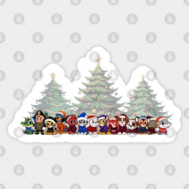 Trees CFB Mascots Christmas - Sec - Sticker | TeePublic