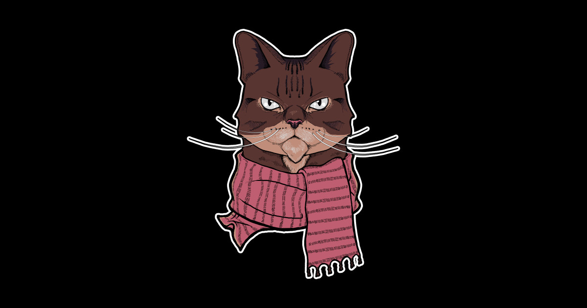 Stoic Cat - Cat - Sticker | TeePublic