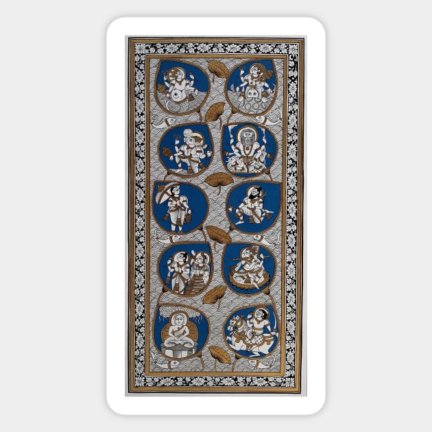 "Dashavtar" vishnu, Buddha, indian folk painting, phad painting Blue ...