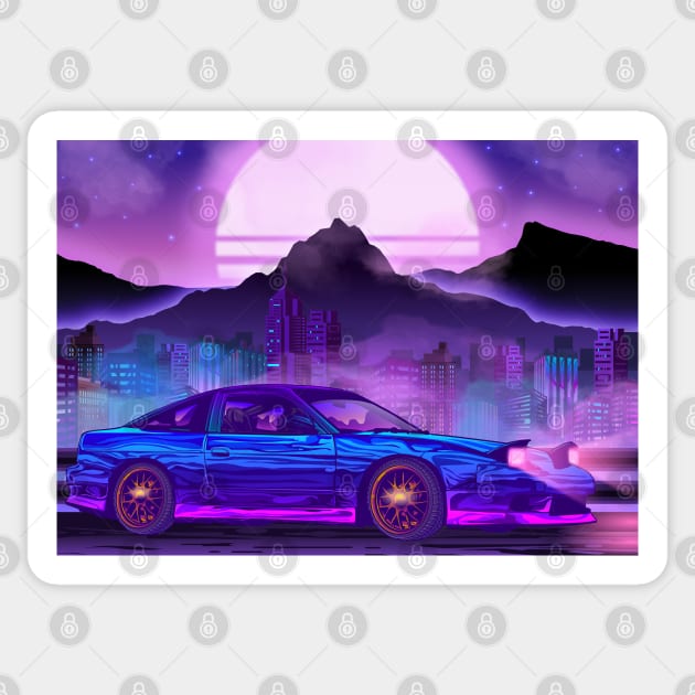 JDM Mazda RX7 Synthwave - Jdm Mazda Rx7 Synthwave - Sticker | TeePublic