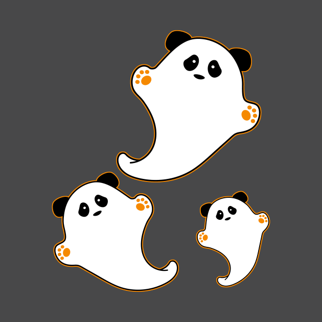 Halloween Pandamonium, Cute Panda Ghosts - Panda Bear - T-Shirt | TeePublic
