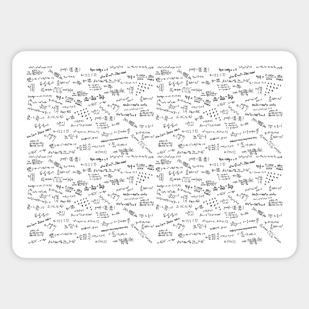 Math Formulas And Numbers - Math Formulas - Sticker | TeePublic