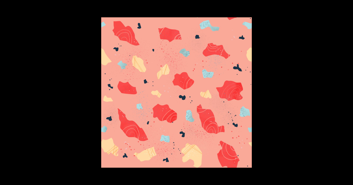 Soft Blobs Bright Terrazzo Abstract Shapes - Soft Blobs - Posters and ...