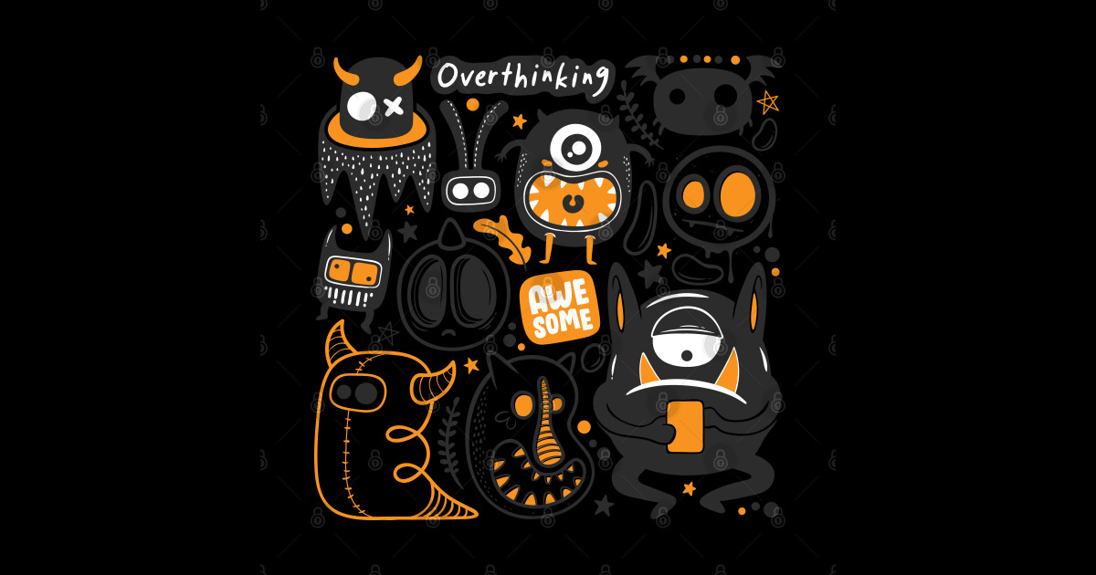 Overthinking Doodle - Overthinking Doodle - Sticker | TeePublic