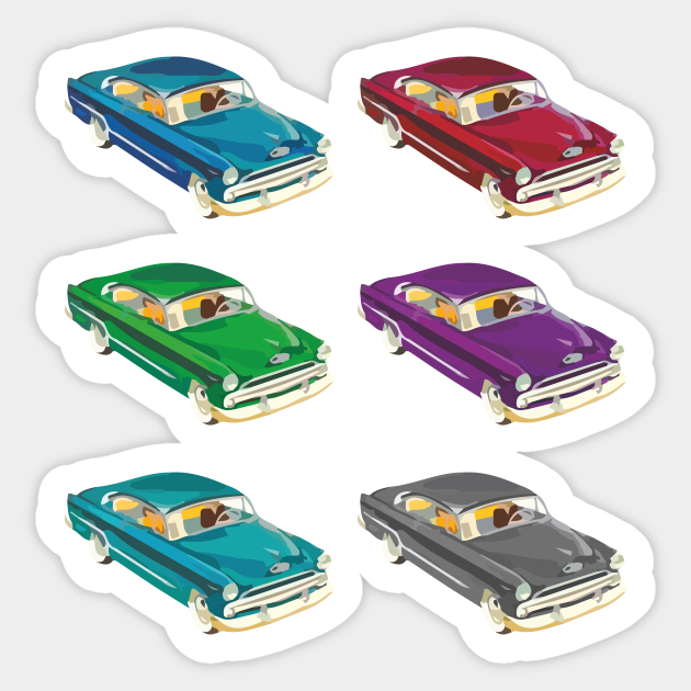 Vintage 50s Cars - Cars - Sticker | TeePublic
