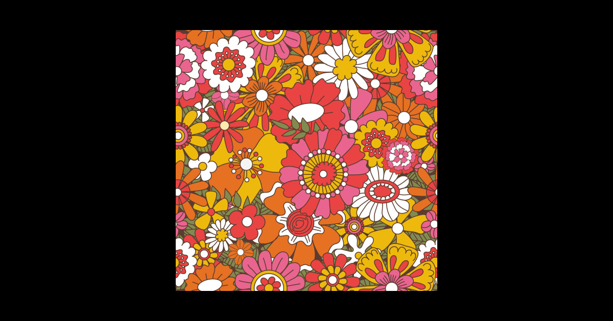 Retro Flower Power - Retro Flower Power - Sticker | TeePublic