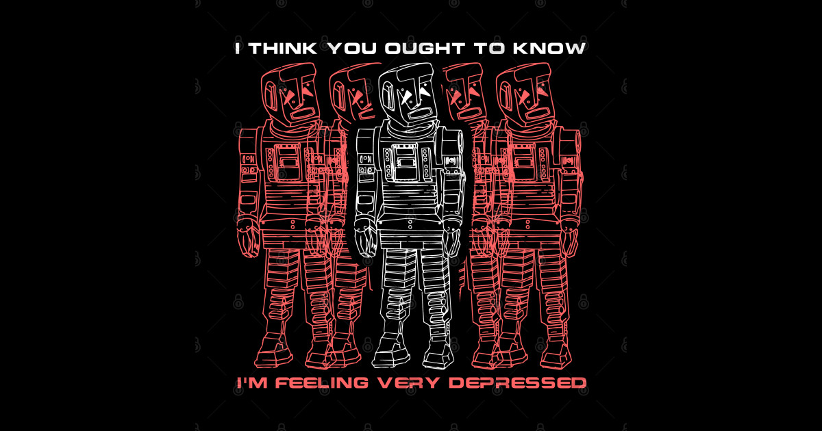 Marvin the Paranoid Android - Hitchhikers Guide To The Galaxy - Sticker ...