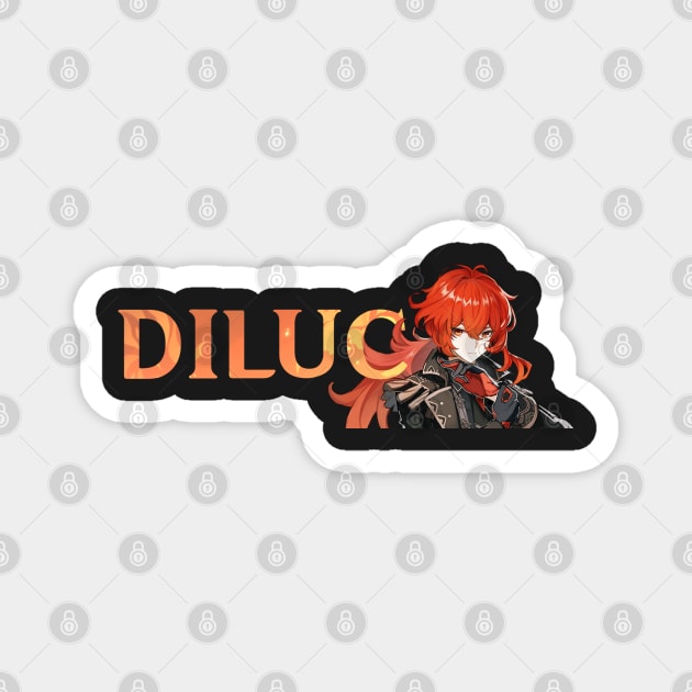 Genshin Impact Name Husbando Diluc - Genshin Impact - Magnet | TeePublic