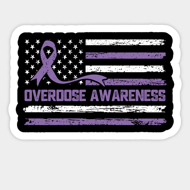 Overdose Awareness Month American Flag Ribbon - Overdose Awareness ...