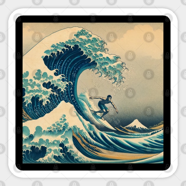 Kanagawa Surf Wave - Surfing meme - Surfing Meme - Sticker | TeePublic