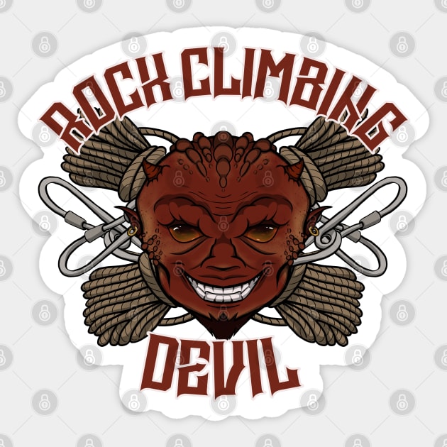 Rock climbing Devil - Rock Climbing - Sticker | TeePublic