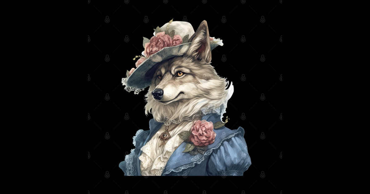 Watercolor Victorian Wolf #2 - Wolf - Posters and Art Prints | TeePublic