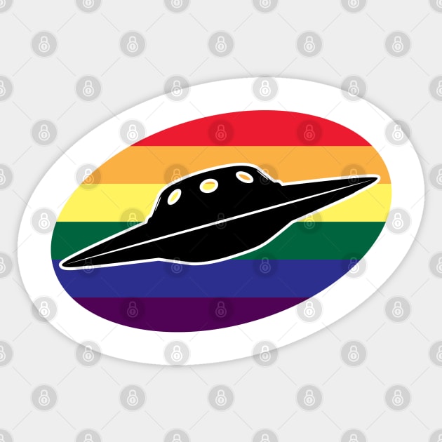 Rainbow UFO Cryptid Pride - Ufo - Sticker | TeePublic