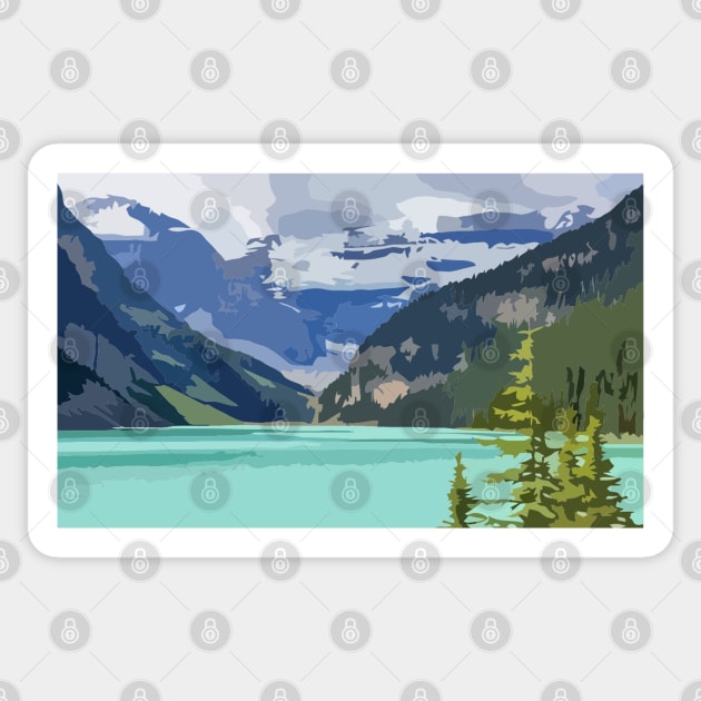 Lake Louise Painting - Lake Louise - Sticker | TeePublic