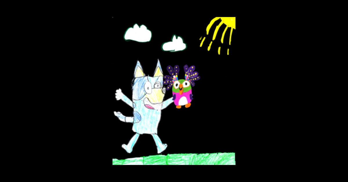 Bluey Chattermax Drawing - Bluey - Posters and Art Prints | TeePublic