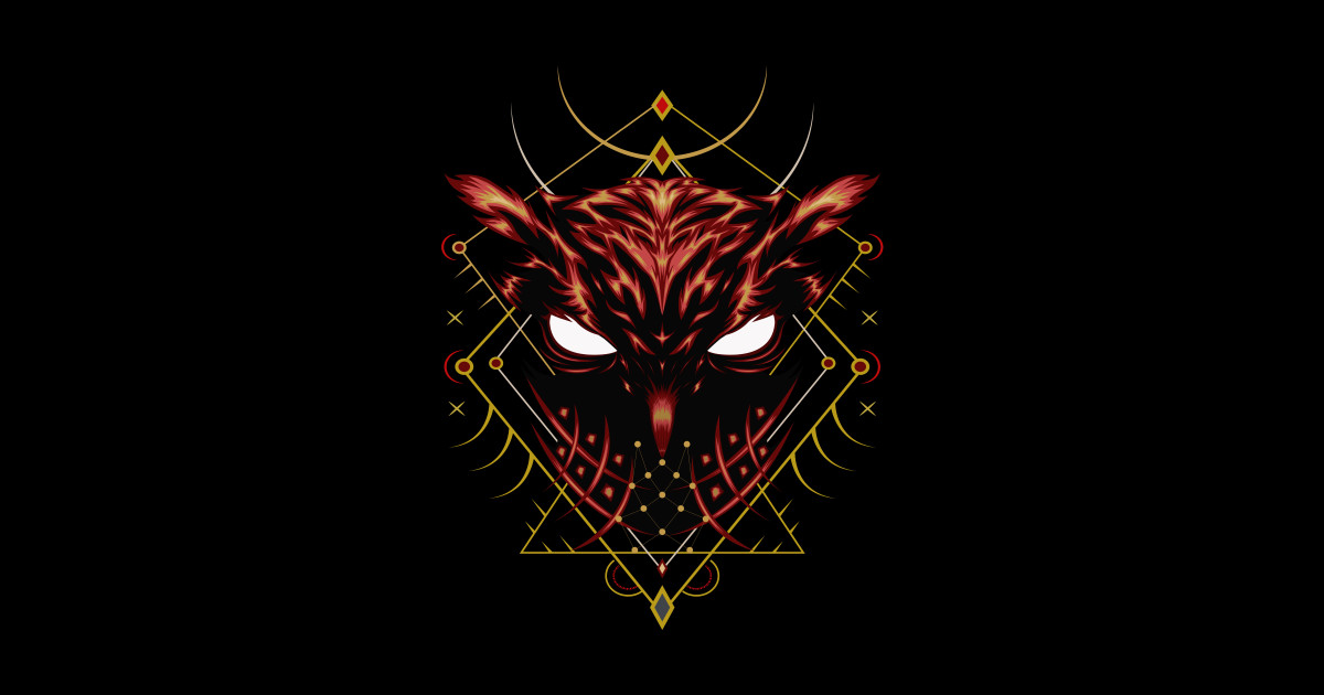 Vector fire owl - Fire Owl - Sticker | TeePublic