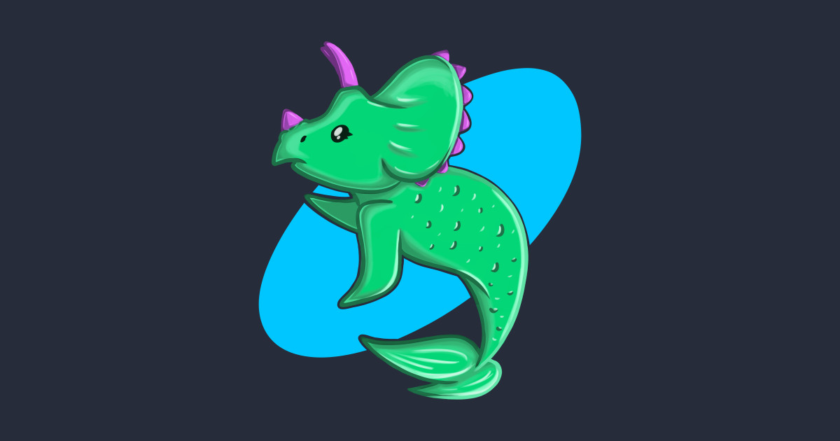 Dinosaur Mermaid - Triceratops - Triceratops Dinosaur - Sticker | TeePublic