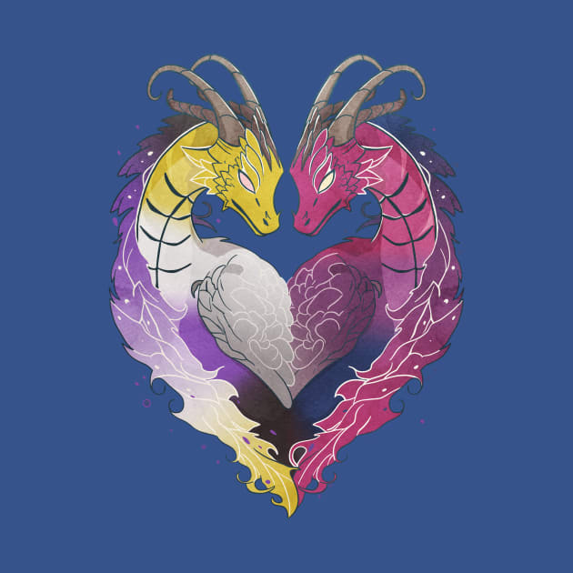 Nonbinary Bisexual Dragons LGBT Pride Flag - Bisexual - T-Shirt | TeePublic