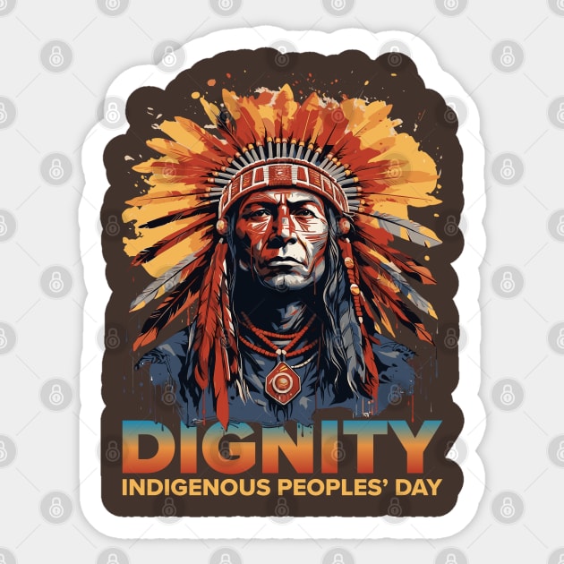Dignity Indigenous Peoples' Day - Native American Design - Sticker ...