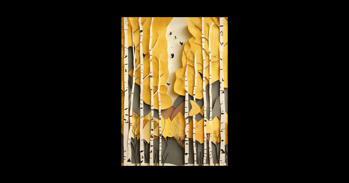 Aspen trees paper collage art 3 - Aspen Trees - Posters and Art Prints ...