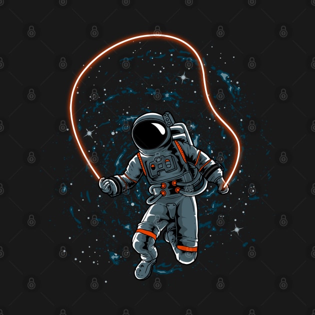Funny Astronaut skipping rope in outer space - Astronaut Rides - T ...