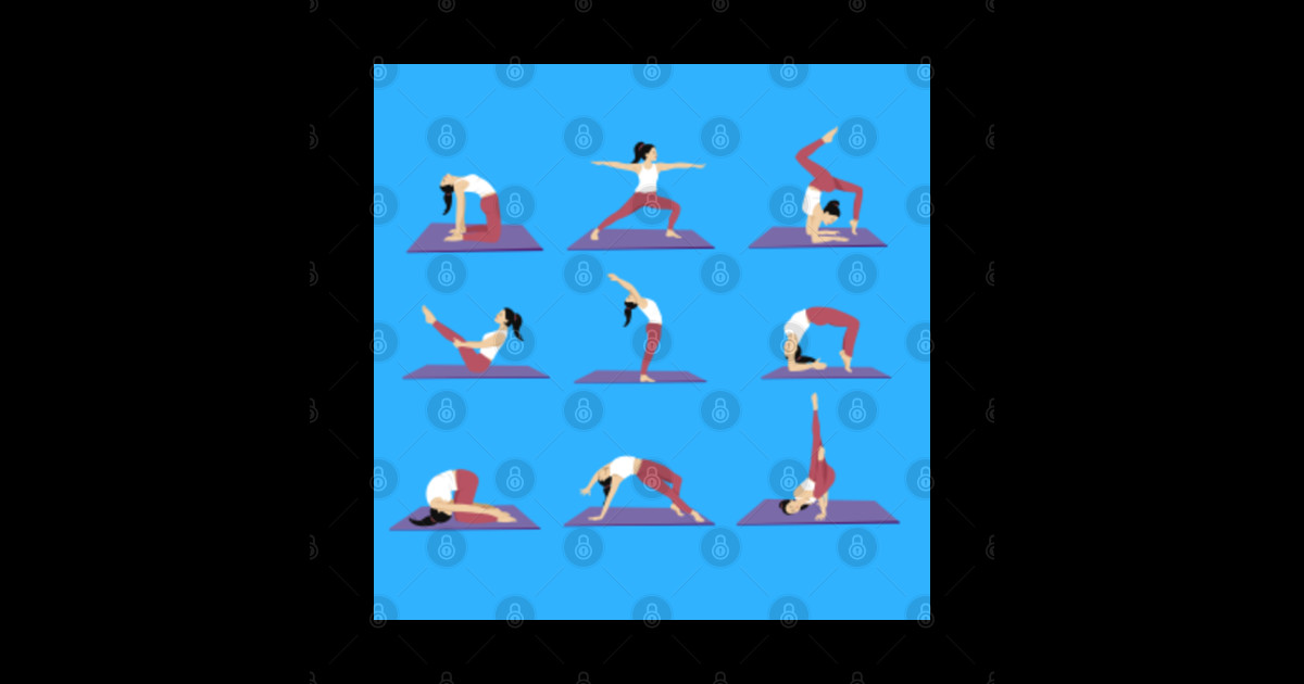Yoga poses asana - Yoga - Sticker | TeePublic