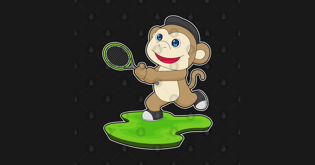 Monkey Tennis Tennis racket - Monkeys - T-Shirt | TeePublic