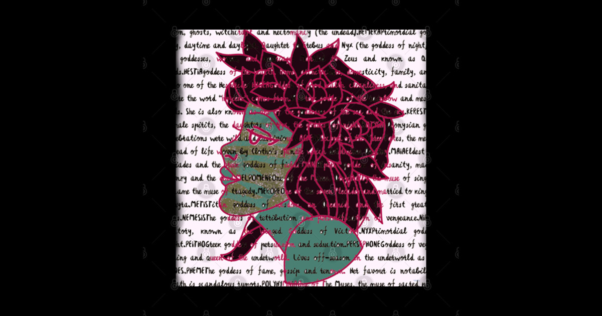 Pink Greek Goddess Persephone Calligraphy Art - Goddess - Posters and ...